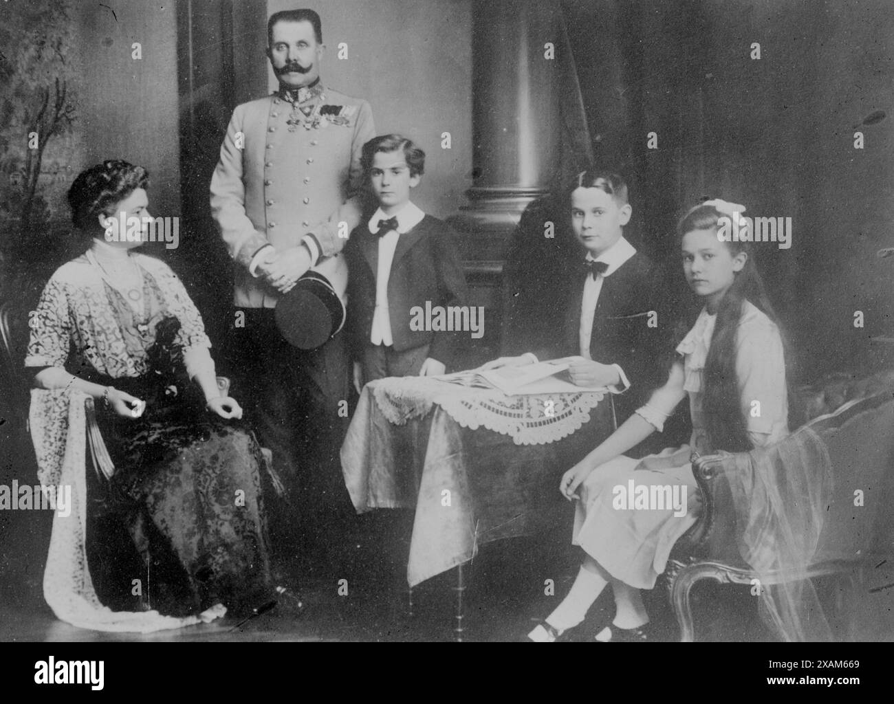 Franz Ferd. & family, between c1910 and c1915. Shows Franz Ferdinand (1863-1914), Archduke of ...