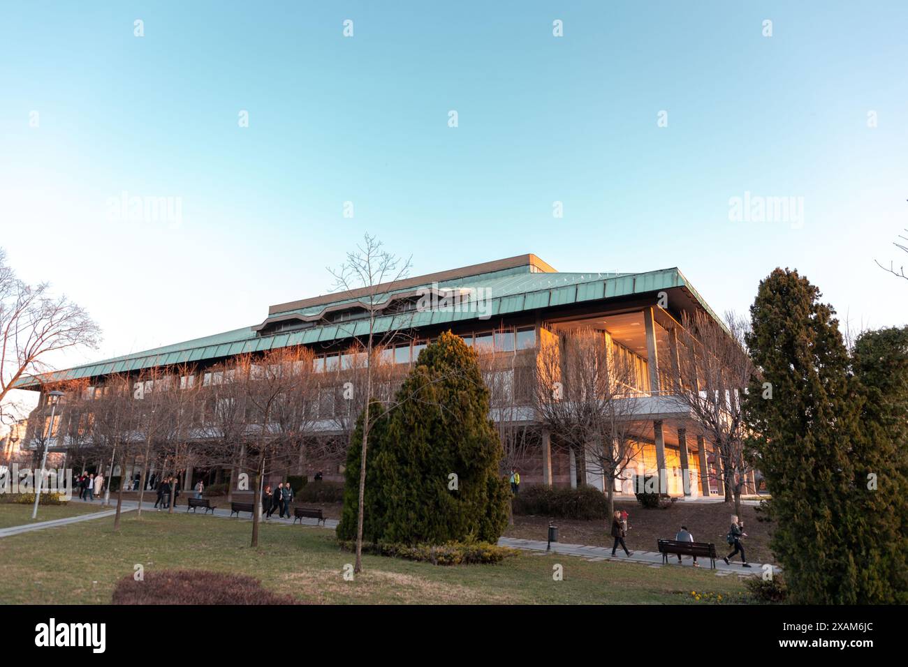 Belgrade, Serbia - 8 FEB 2024: The National Library of Serbia located ...