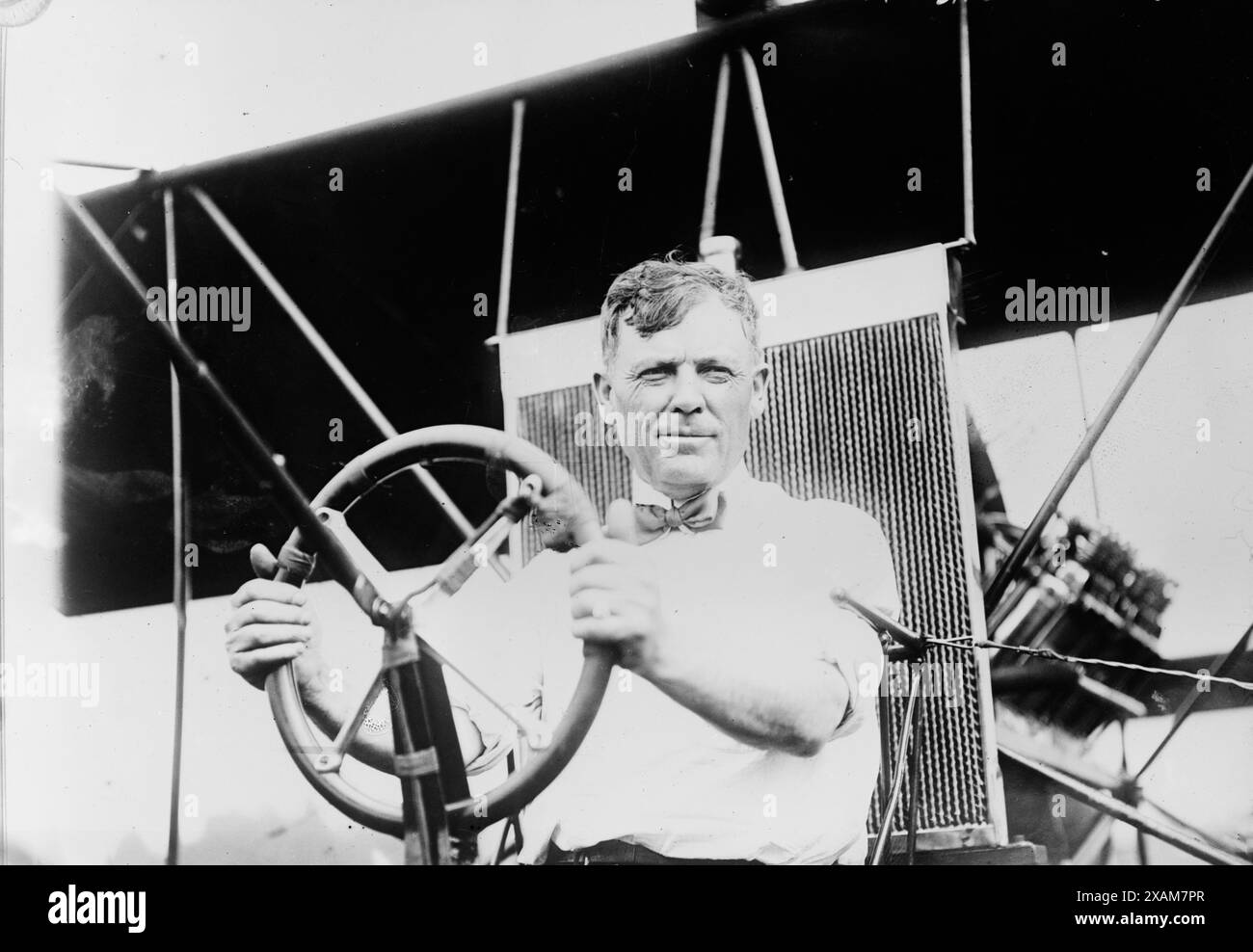 Tom Baldwin, between c1910 and c1915.Aboard his Red Devil steel biplane ...