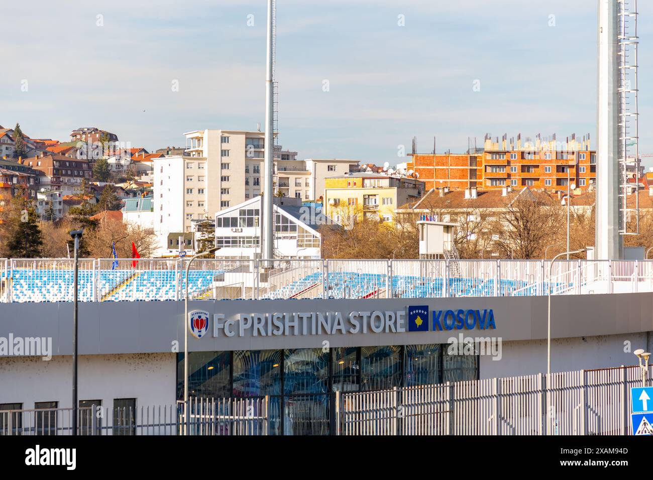 Pristina, Kosovo - FEB 5, 2024: The Fadil Vokrri Stadium is a stadium ...