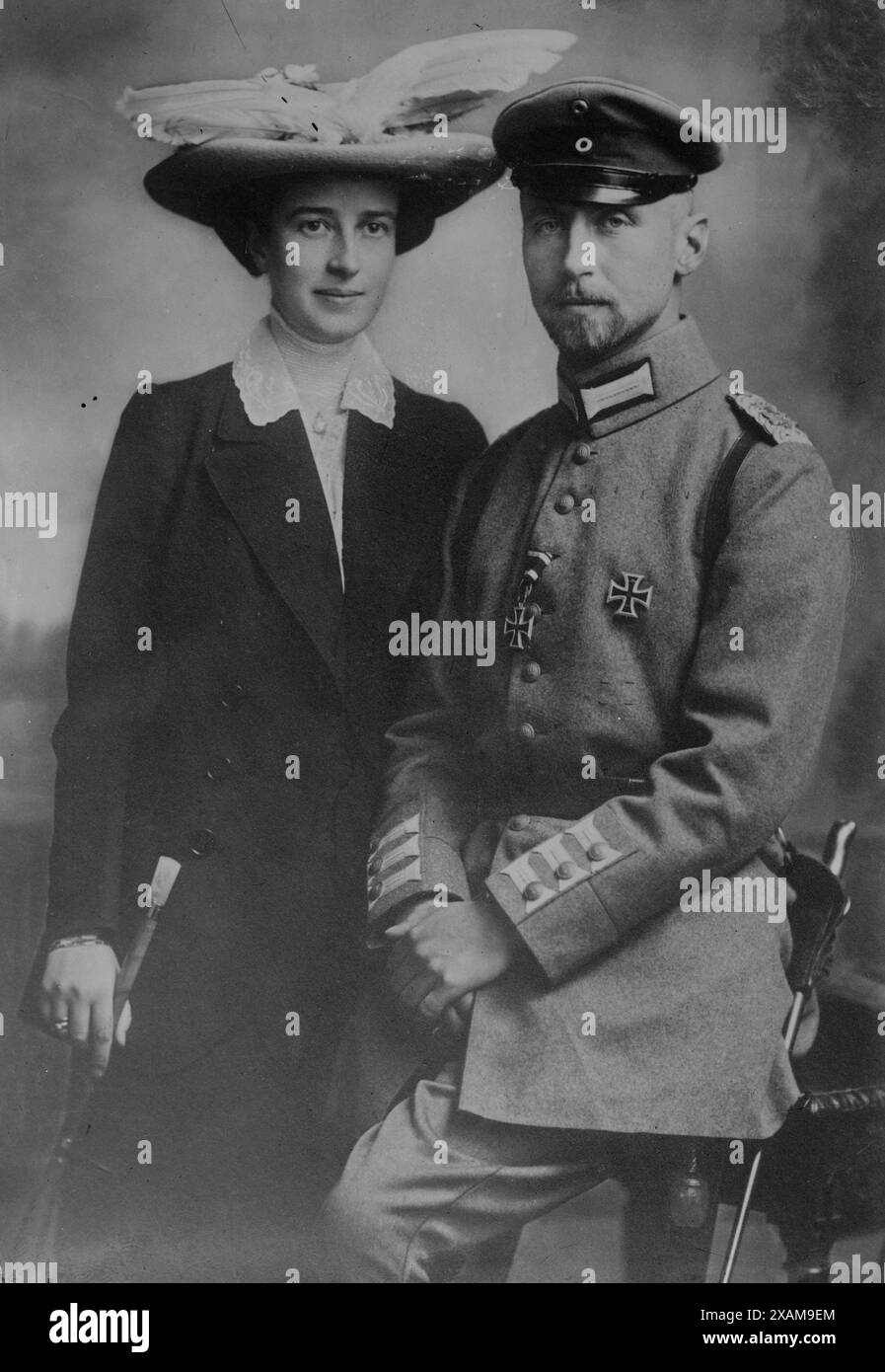 Prince Oscar & wife, between c1910 and c1915. Shows Countess Ina von ...