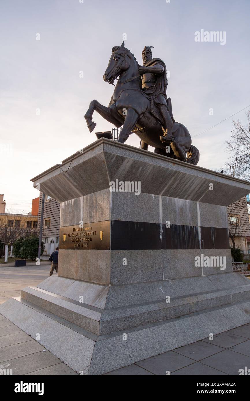 Pristina, Kosovo - February 5, 2024: Skanderbeg Square is a central ...