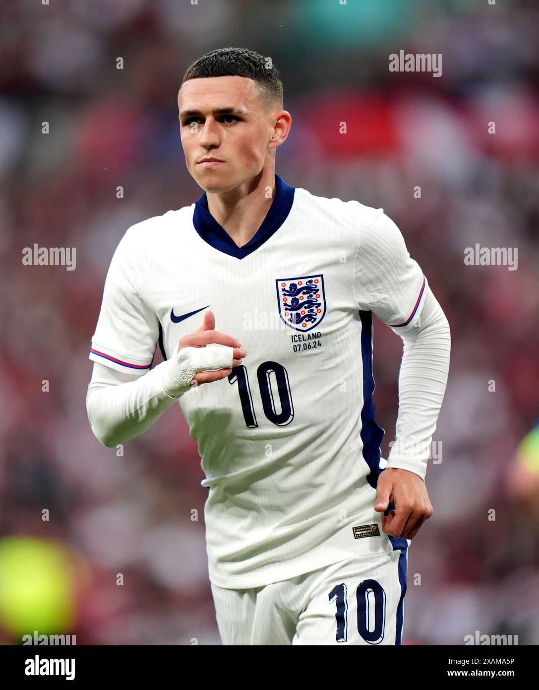 England’s Phil Foden during an international friendly at Wembley ...