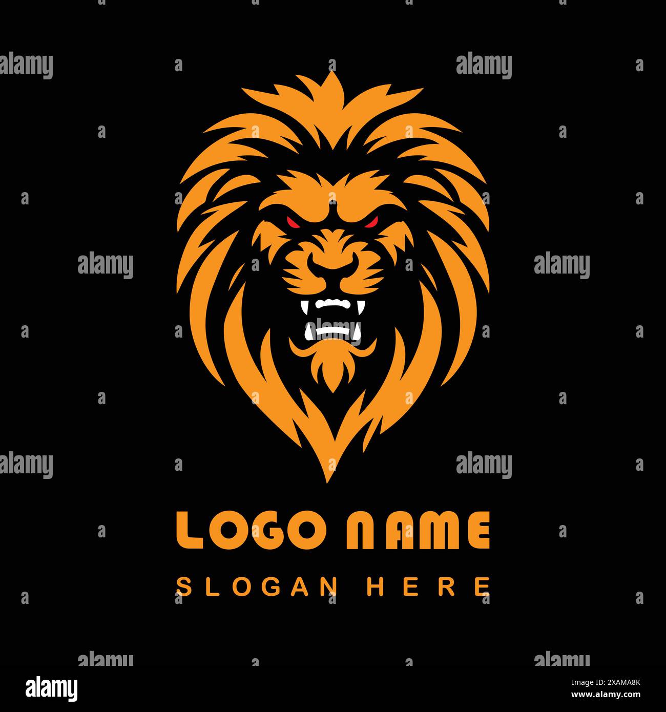 Angry Lion Face Logo With Vector File Stock Vector Image & Art - Alamy
