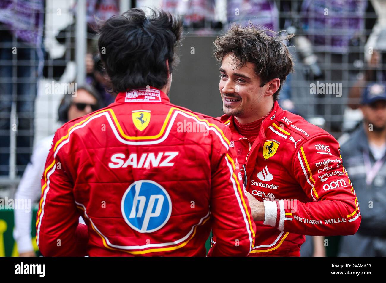 Monte-Carlo, Monaco. 26th May, 2024. #55 Carlos Sainz (ESP, Scuderia Ferrari HP), #16 Charles ...