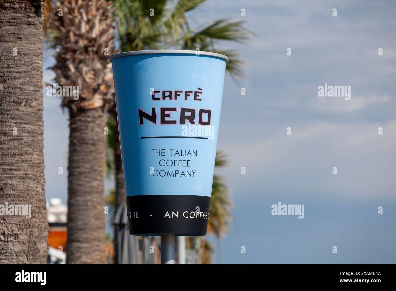 Larnaca, Cyprus - February 17 2024: Paper coffee cup shaped sign of ...