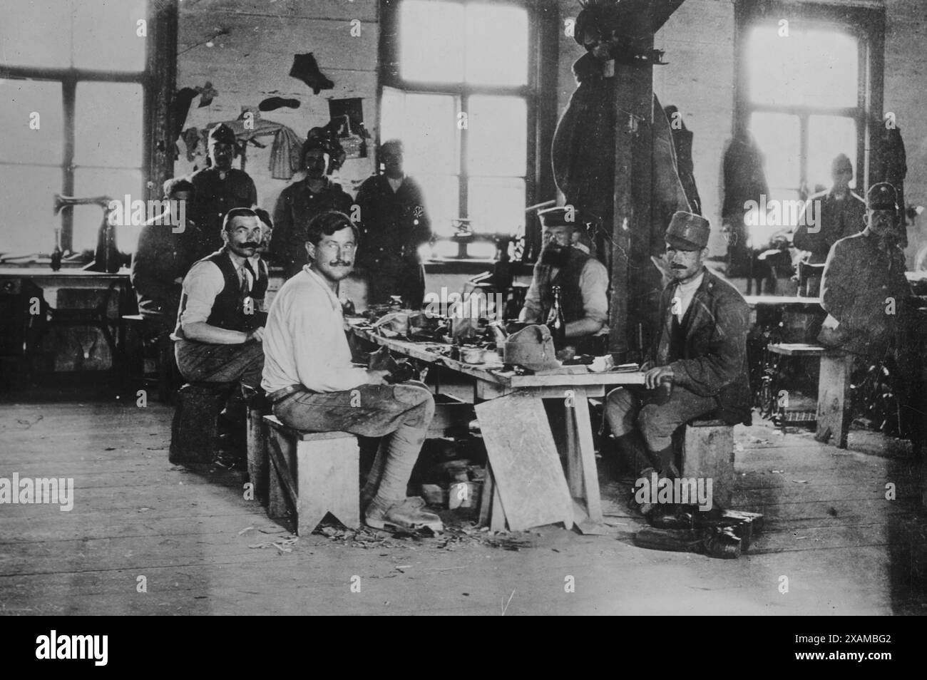 Shoe shop of Y.M.C.A. -- Siberian Prison Camp, between c1915 and c1920 ...