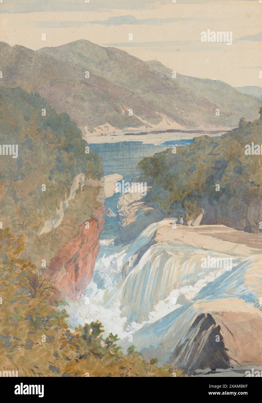 Te Reinga, Falls of the Wairoa. Hawke's Bay, April 1867 Stock Photo - Alamy