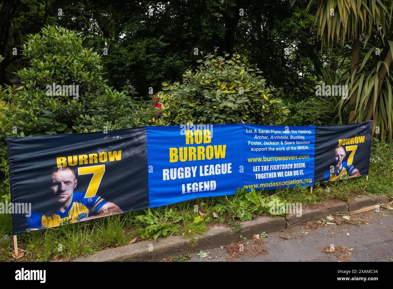 Leeds, UK. 07 JUN, 2024. Banners dedidcated to Rob Burrow by Roundhay ...