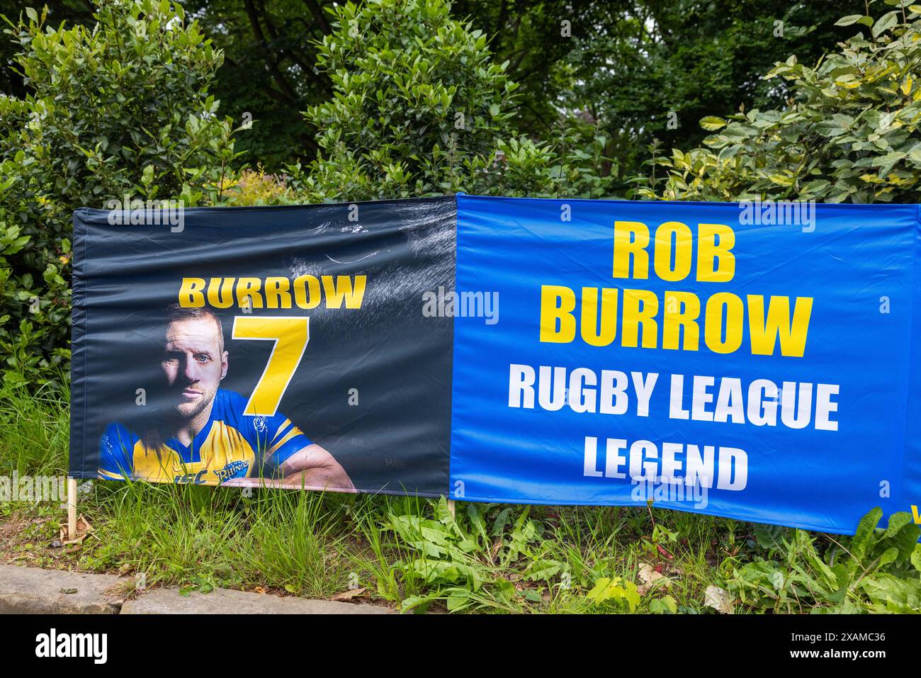 Leeds, UK. 07 JUN, 2024. Banners dedidcated to Rob Burrow by Roundhay ...