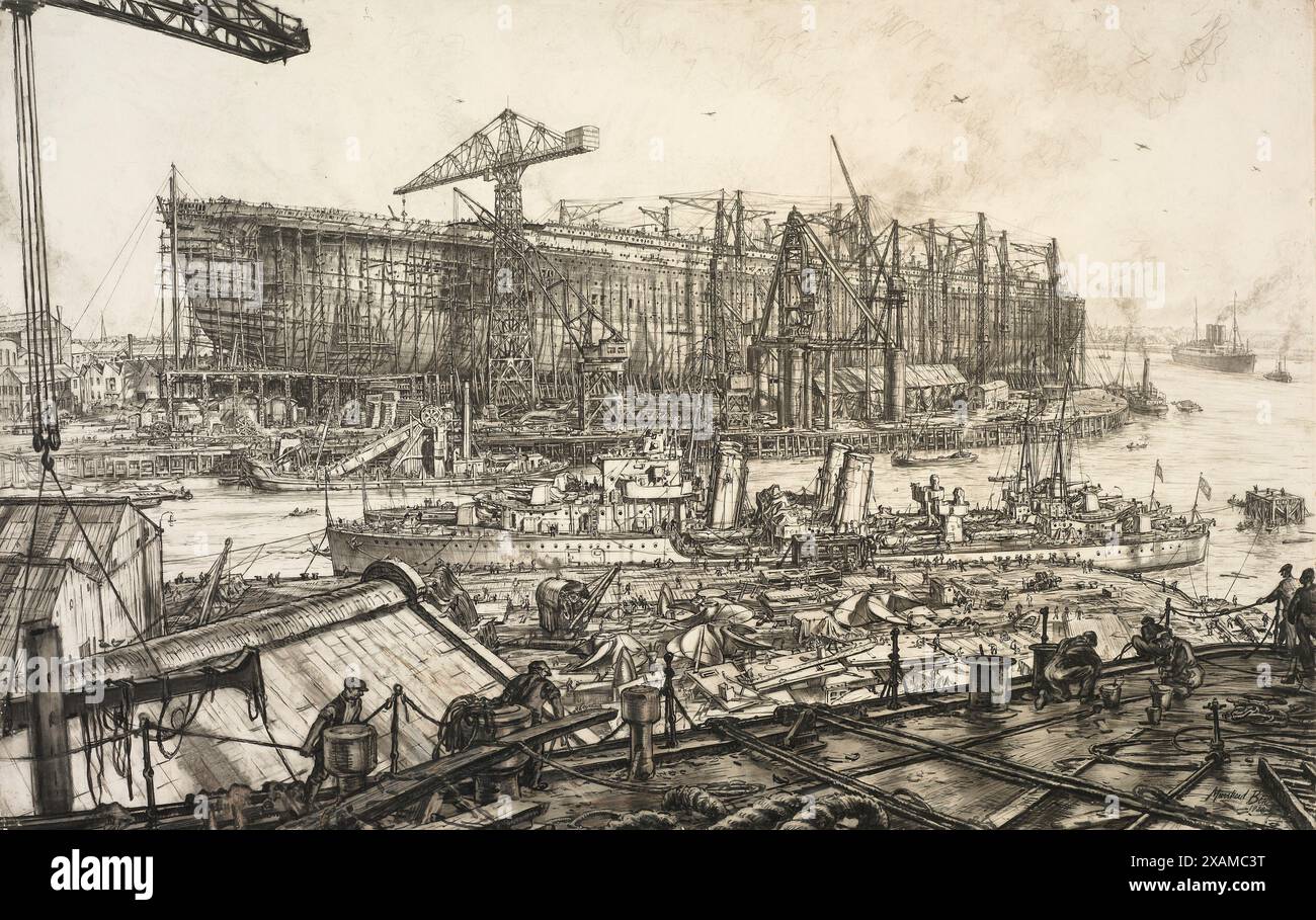 The building of the " Queen Elizabeth", John Brown's Yard, Clydebank ...