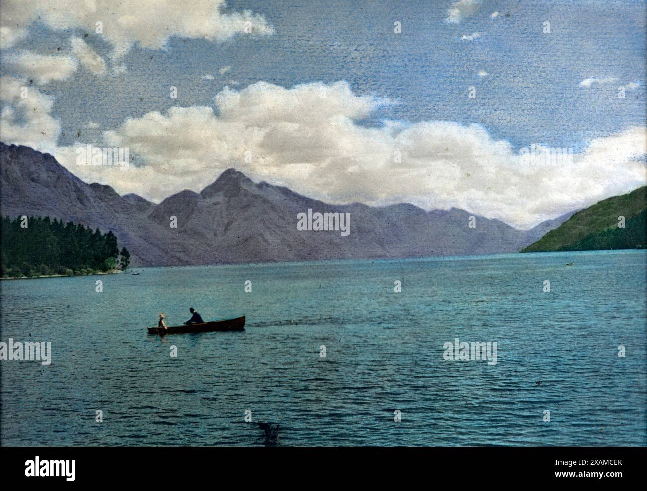 Lake Wakatipu, 1920s Stock Photo - Alamy