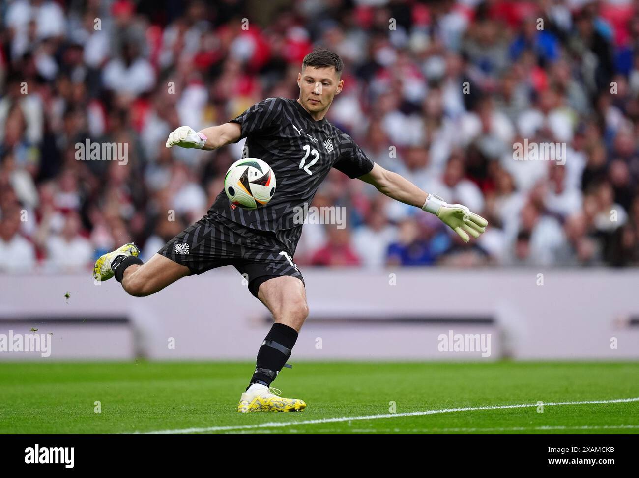 Iceland goalkeeper Hakon Valdimarsson during the international friendly ...