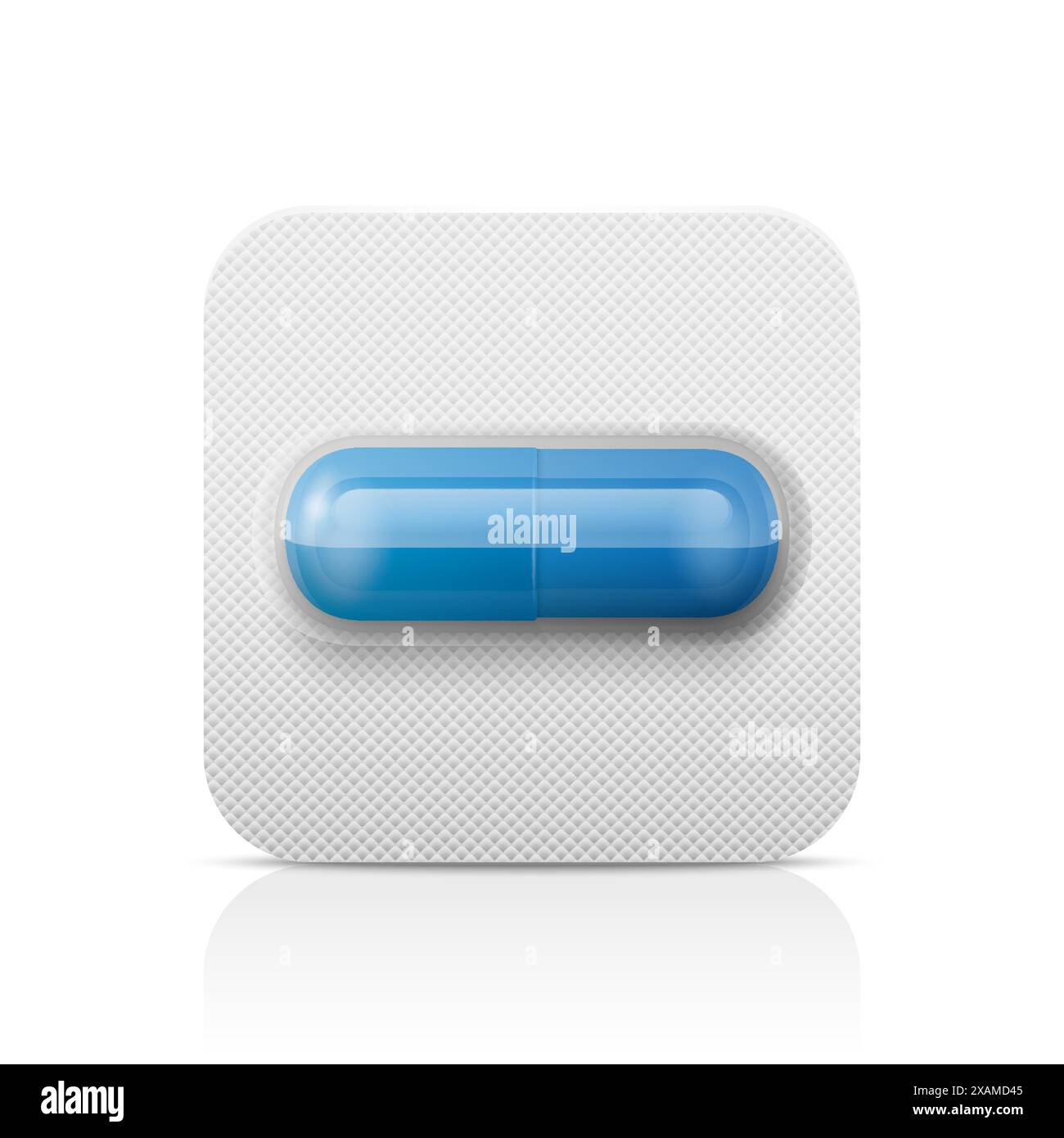 Vector Realistic Blue Pharmaceutical Medical Pill, Vitamins, Capsule in ...