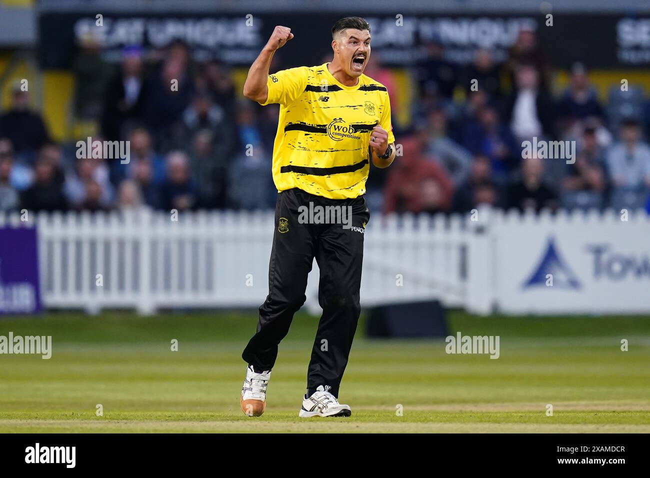 Bristol, UK, 7 June 2024. Gloucestershire's Marchant de Lange ...