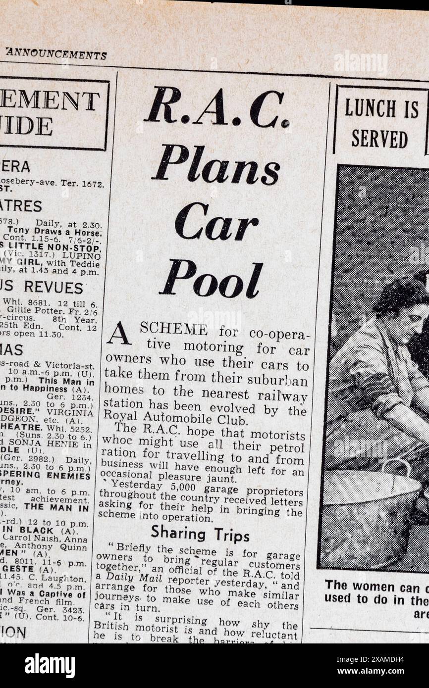 Rac plans car pool hi-res stock photography and images - Alamy