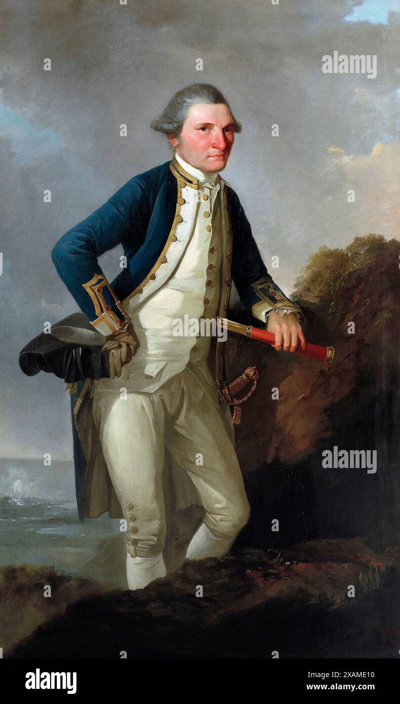 Portrait of Captain James Cook, c1780 Stock Photo - Alamy