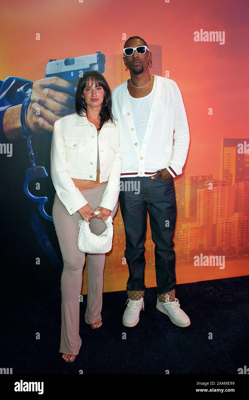MIAMI, FLORIDA - JUNE 05: YesJulz and Josh Richardson attend the "Bad ...