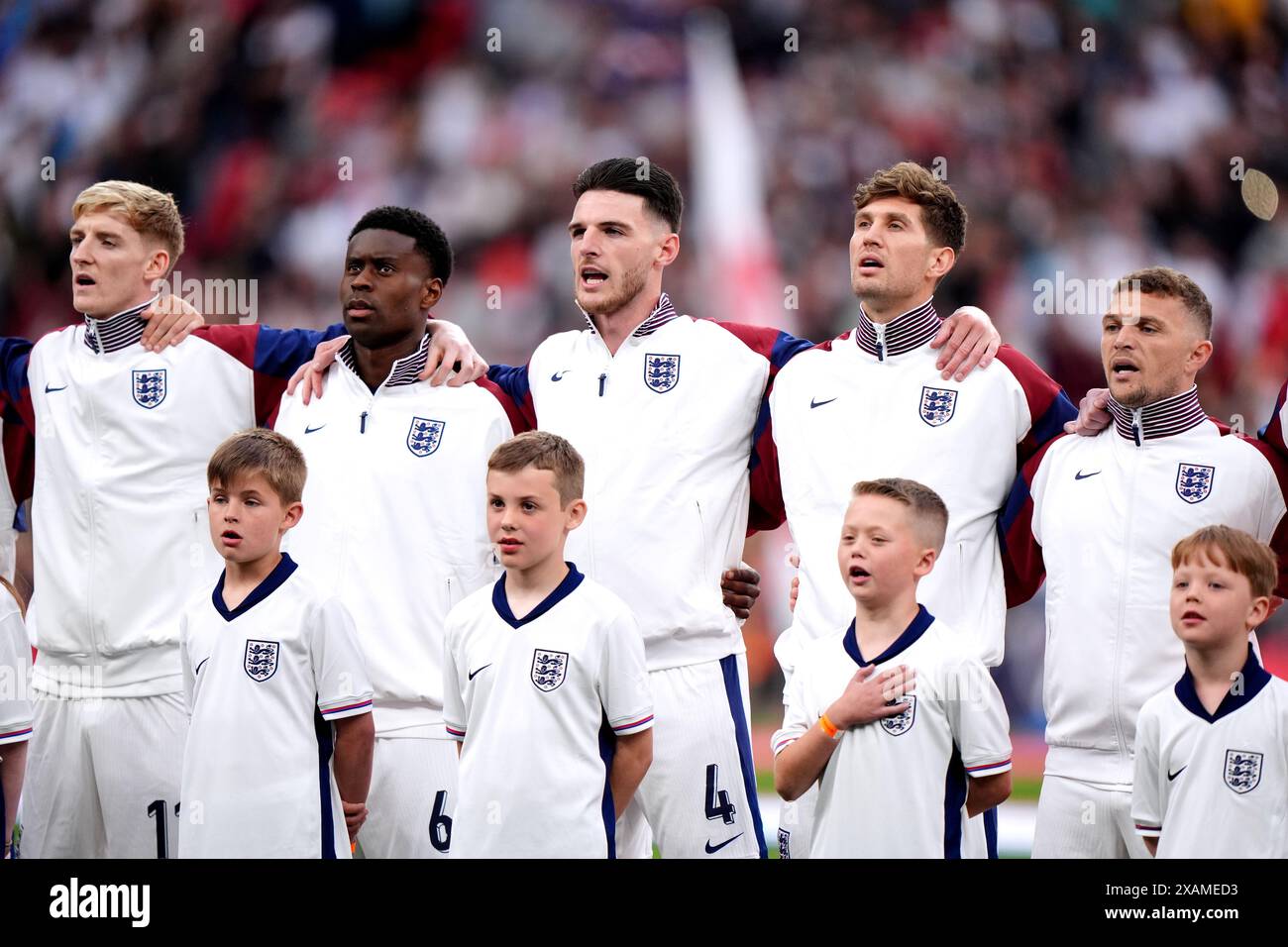 l-r; England’s Anthony Gordon, Marc Guehi, Declan Rice, John Stones and ...