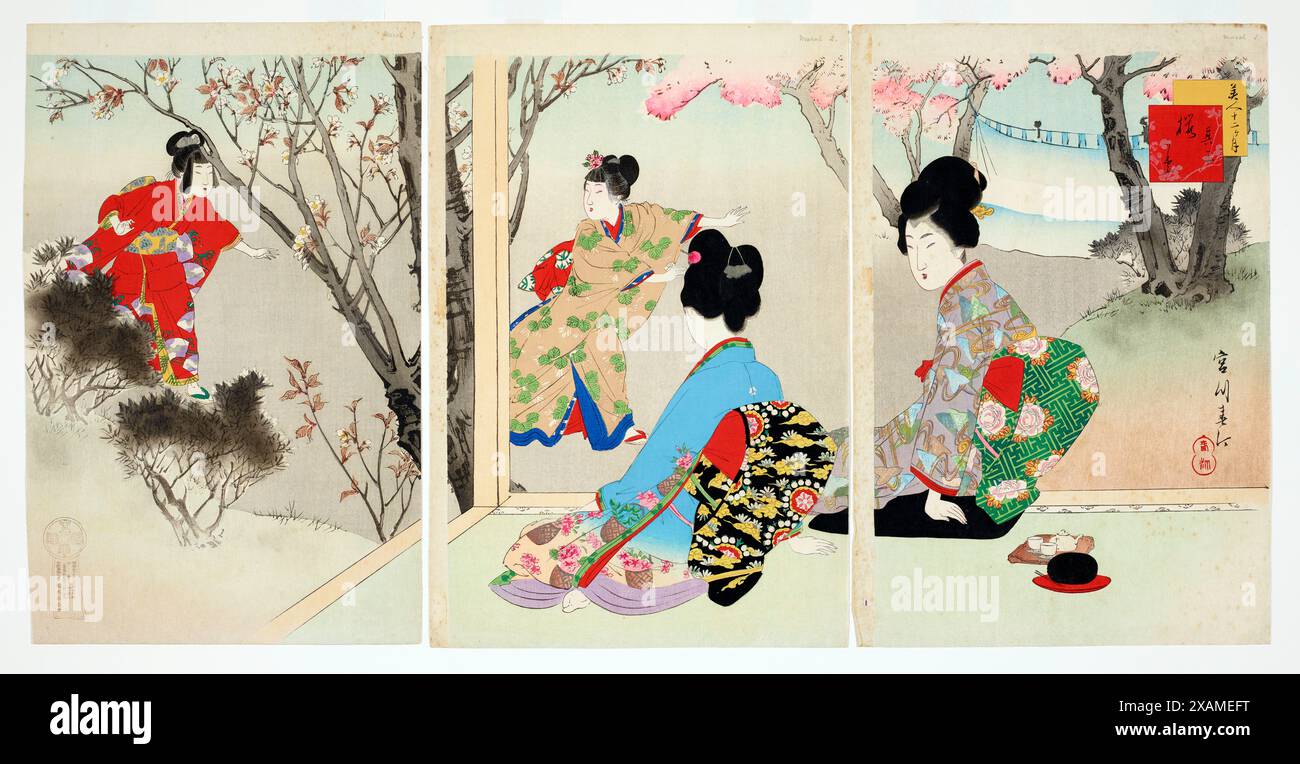 Bijin Junikagetsu (Beauties in the twelve months): March, 1898 Stock ...