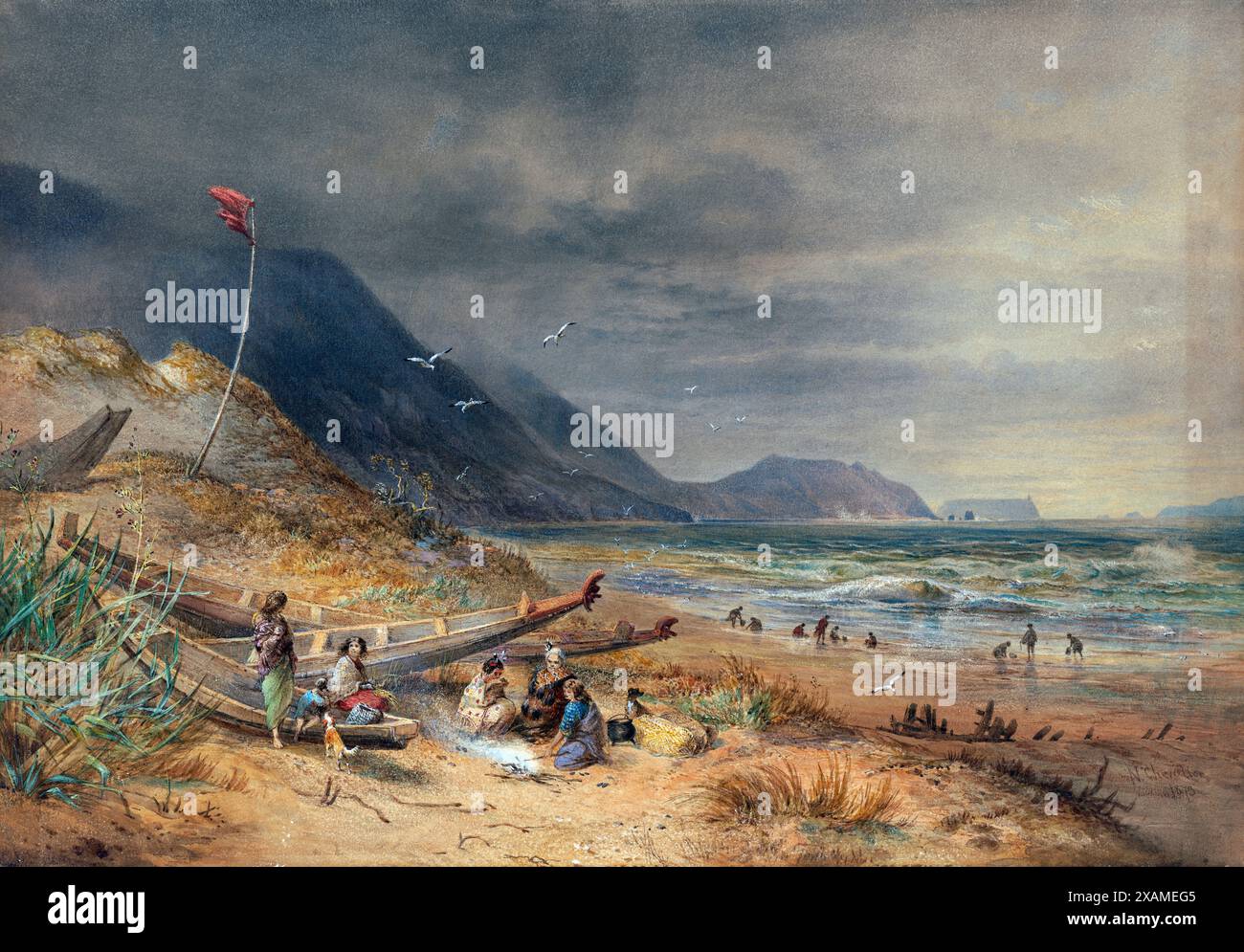 Cook's Strait, New Zealand, 1875 Stock Photo - Alamy