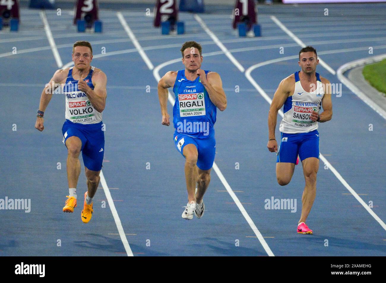 Roma, Italia. 07th June, 2024. Italy's Roberto Rigali competes the 100m ...