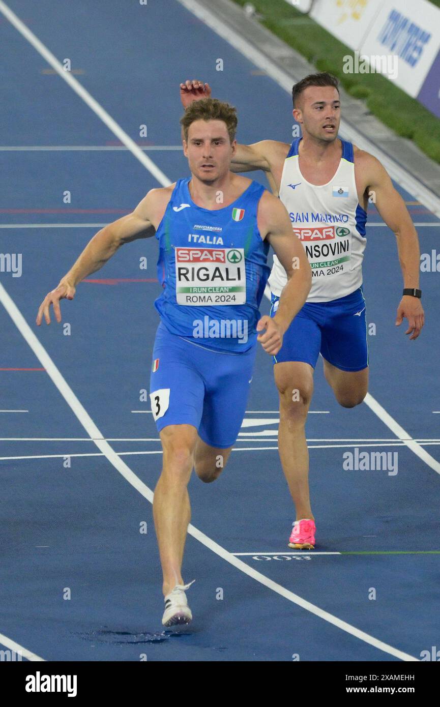 Roma, Italia. 07th June, 2024. Italy's Roberto Rigali competes the 100m ...