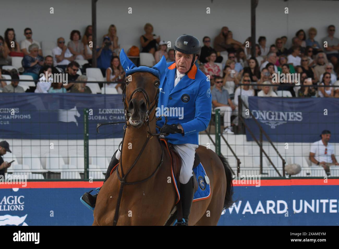 CANNES, FRANCE - JUNE 07: John Whitaker riders takes part in the ...