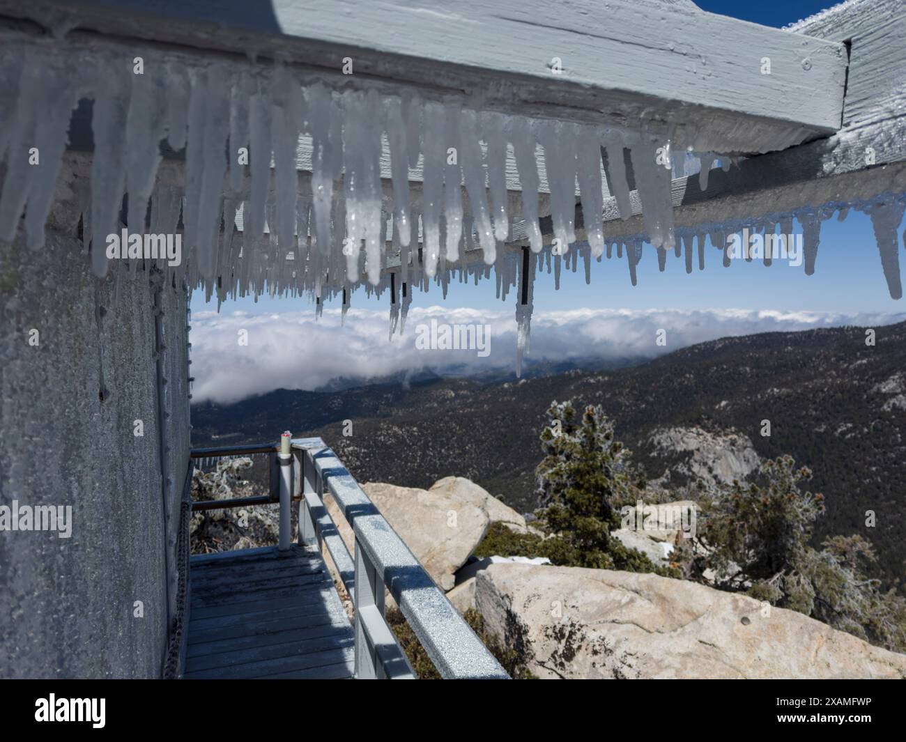 May 4, 2024, Idyllwild, California, USA: Spring time frozen rain storm ...