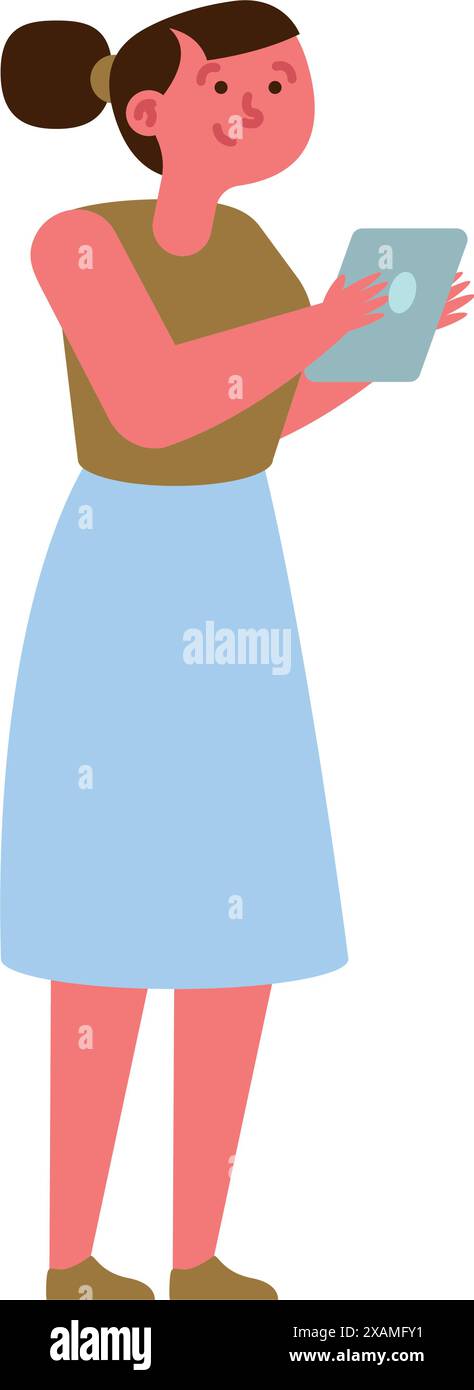 Millennial people using mobile Stock Vector Images - Alamy