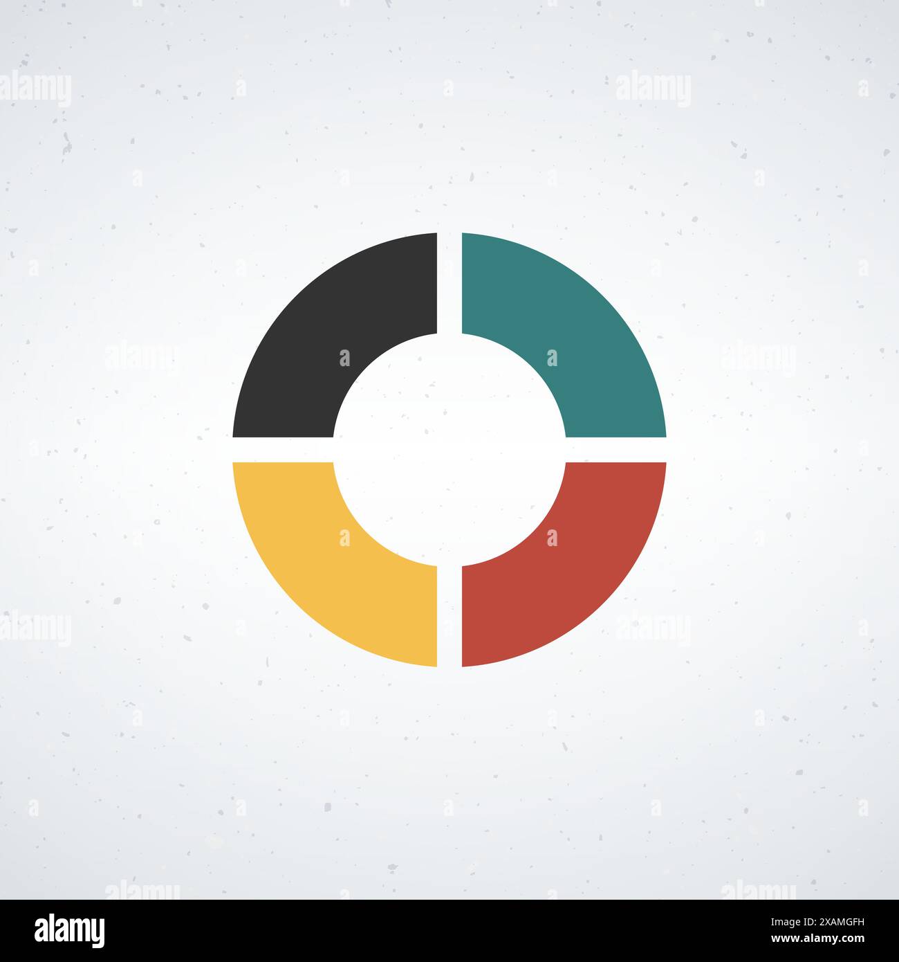 Circle chart infographic template with 4 options for presentations ...