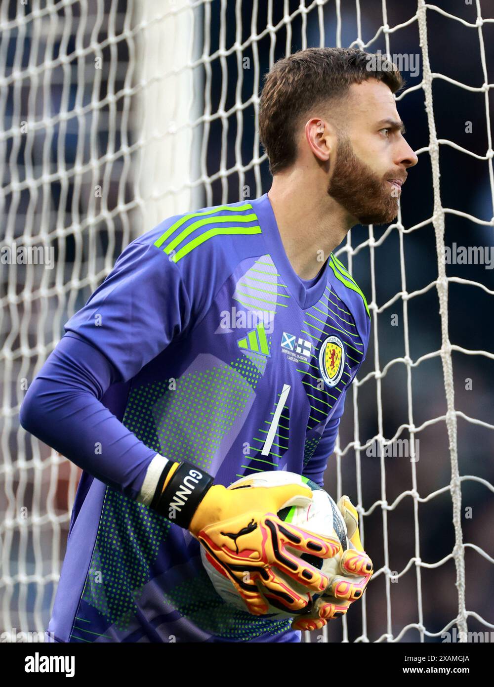 Scotland goalkeeper Angus Gunn during an international friendly at ...