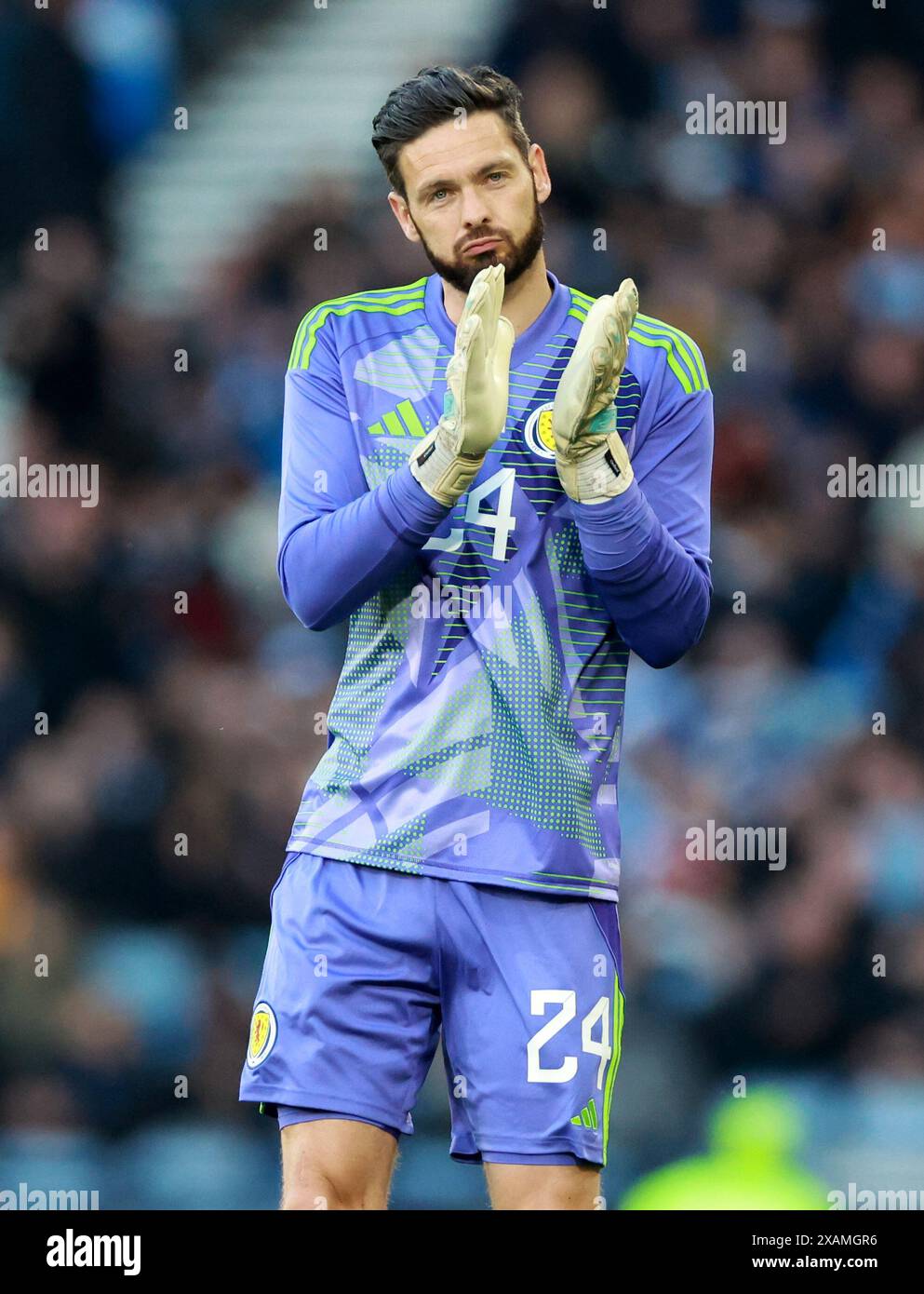Scotland goalkeeper Craig Gordon during an international friendly at ...