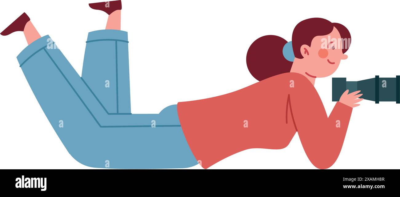 Photographer on ground Stock Vector Images - Alamy