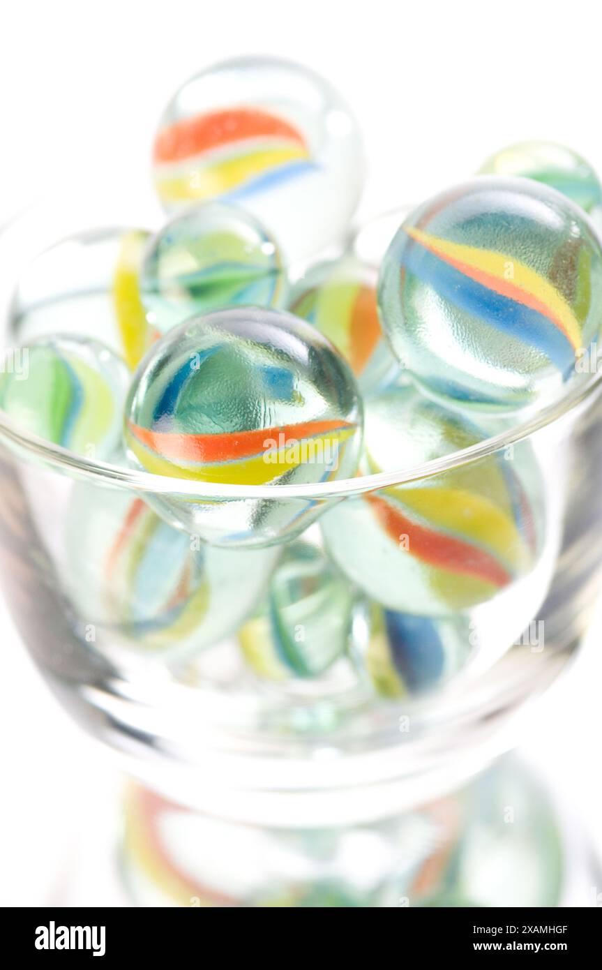 Glass marbles on Pot Stock Photo - Alamy