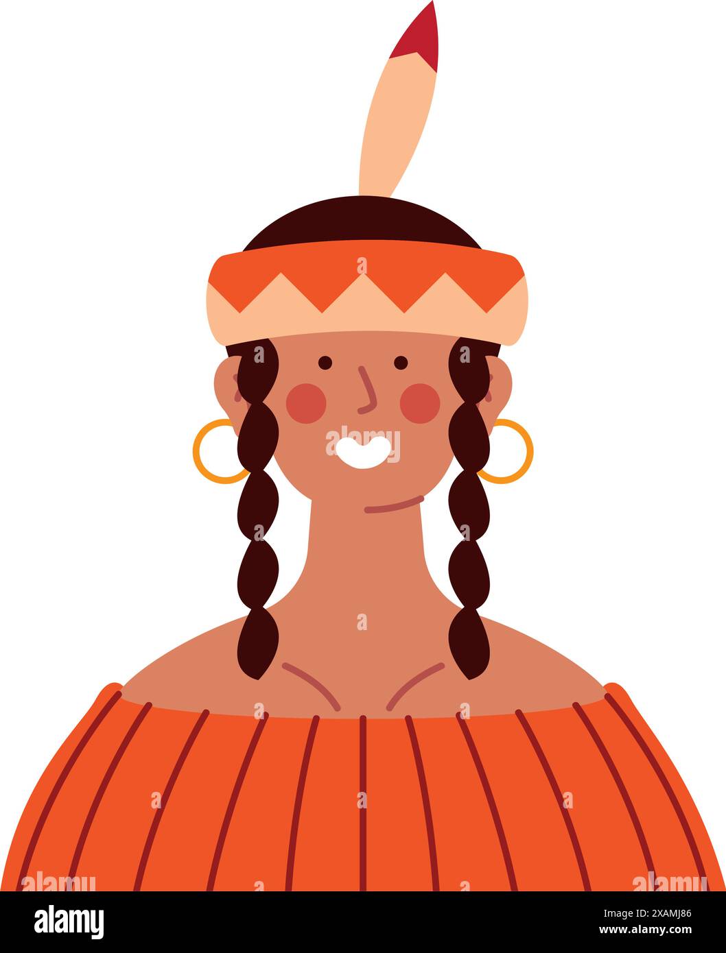 cute native american indigenous girl cartoon Stock Vector Image & Art ...