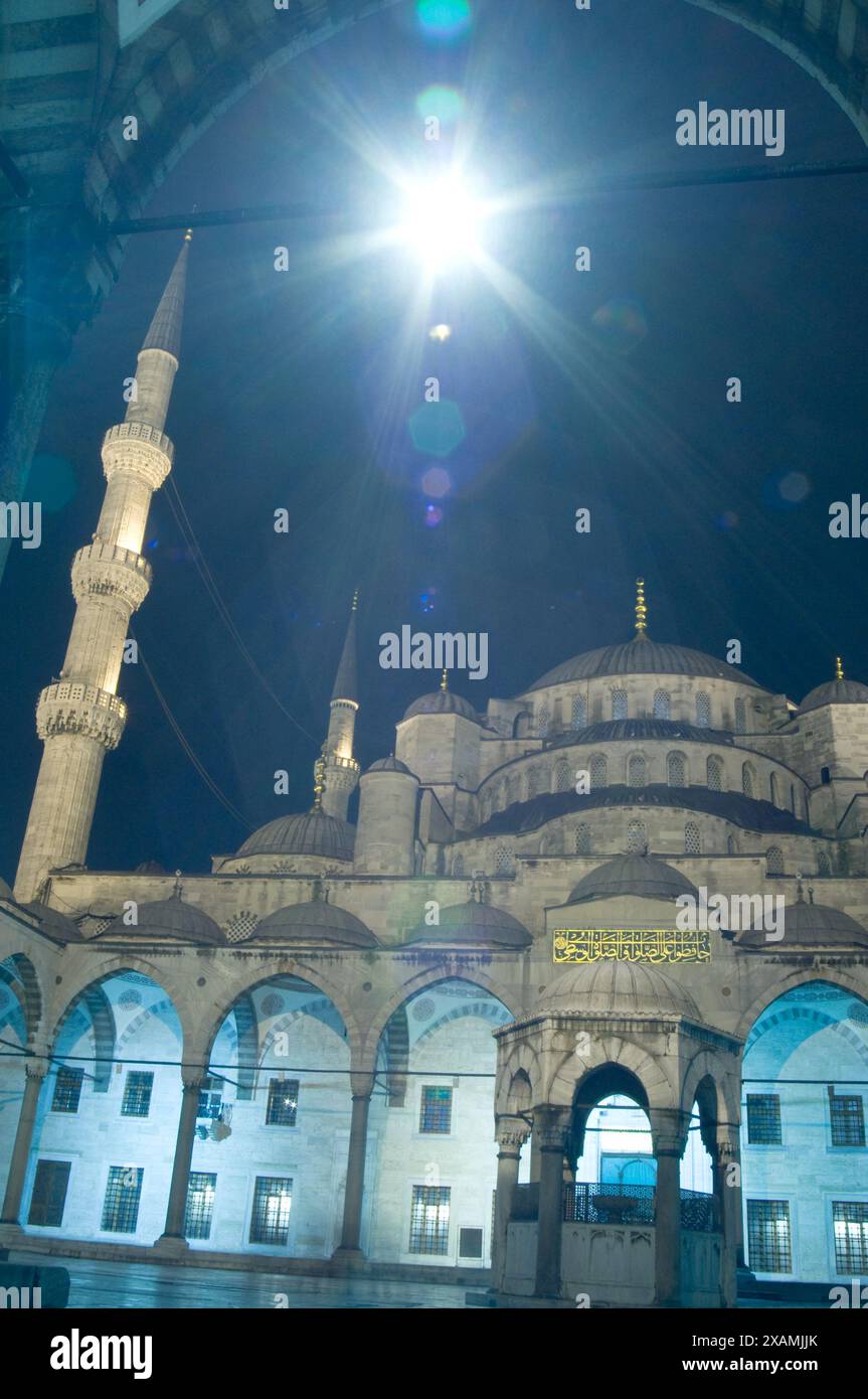 Turkey, Istanbul, Sultan Ahmet Camii, Blue Mosque, Illuminated, Night ...