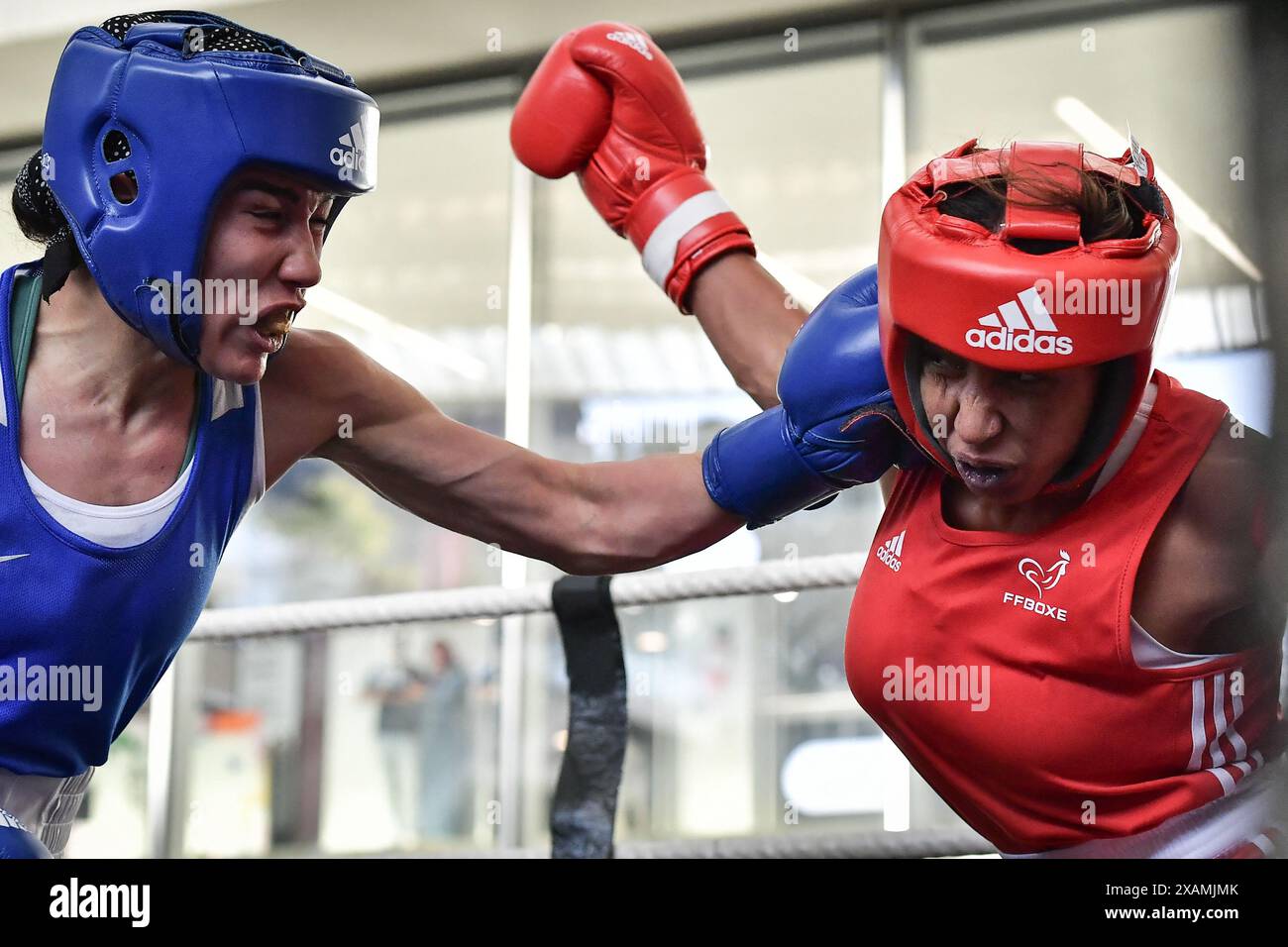 Paris, France. 07th June, 2024. France's Estelle Mossely competes ...