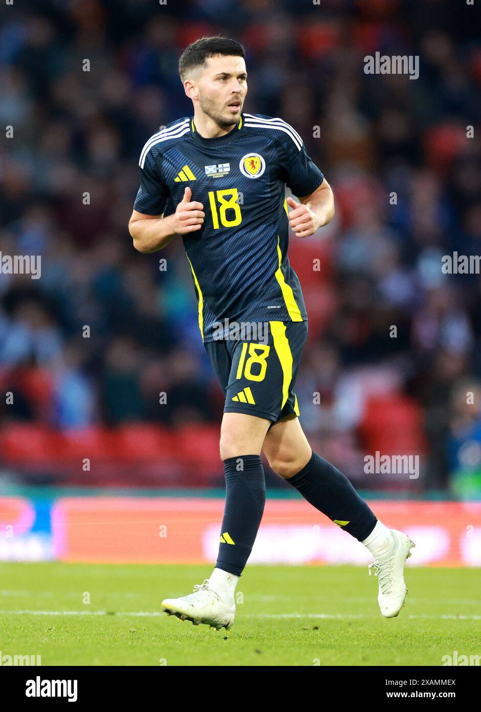 Scotland's Lewis Morgan in action during an international friendly at ...