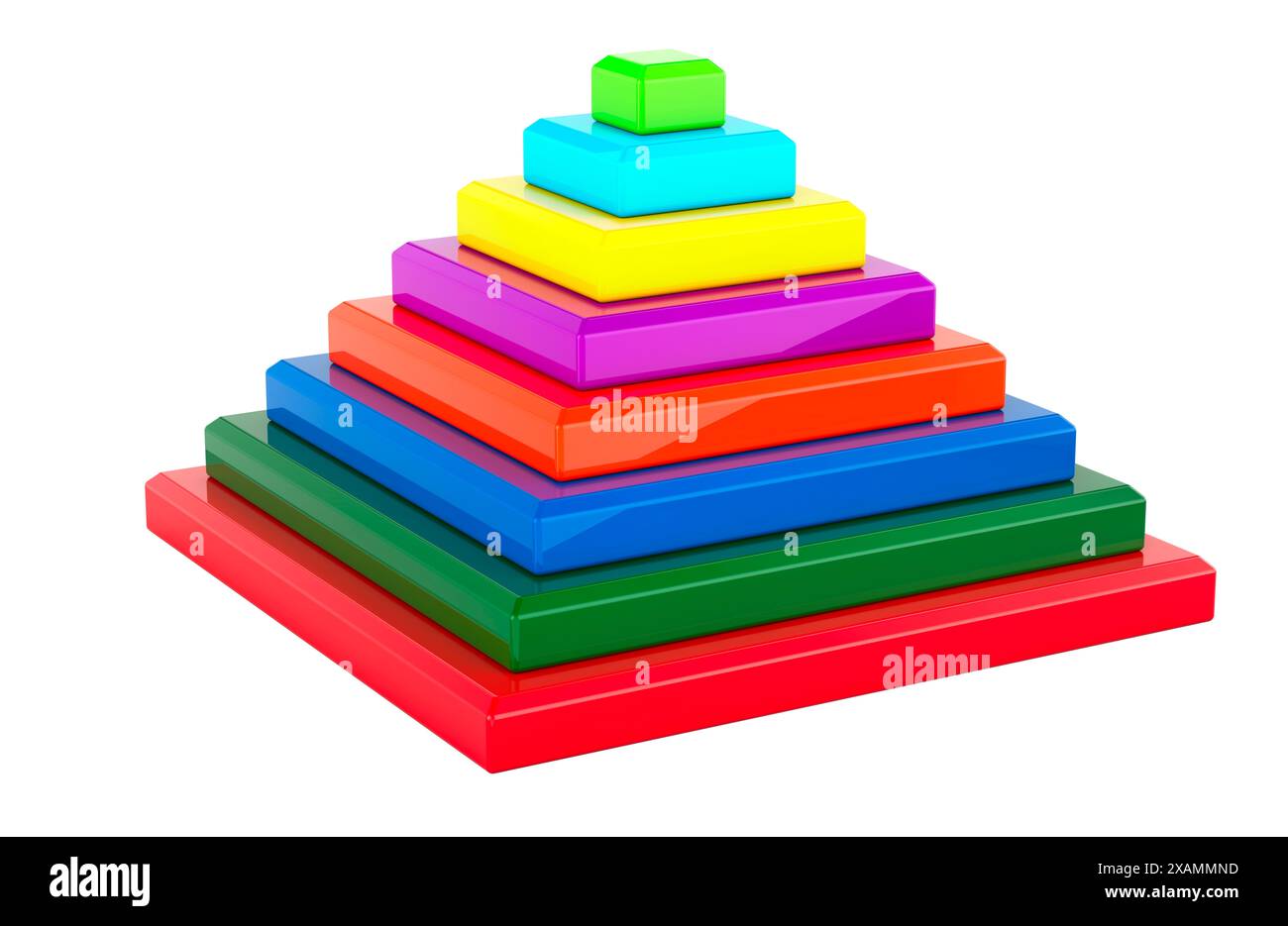 Colored pyramid. Business logotype, concept. 3D rendering isolated on ...