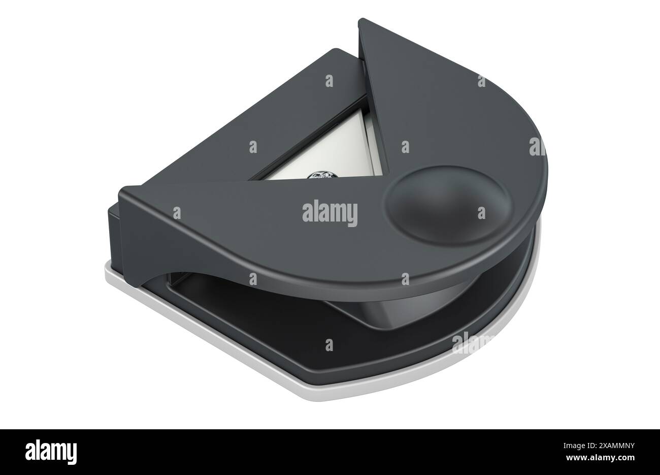 Corner Rounder Punch, corner cutter tool, black. 3D rendering isolated ...