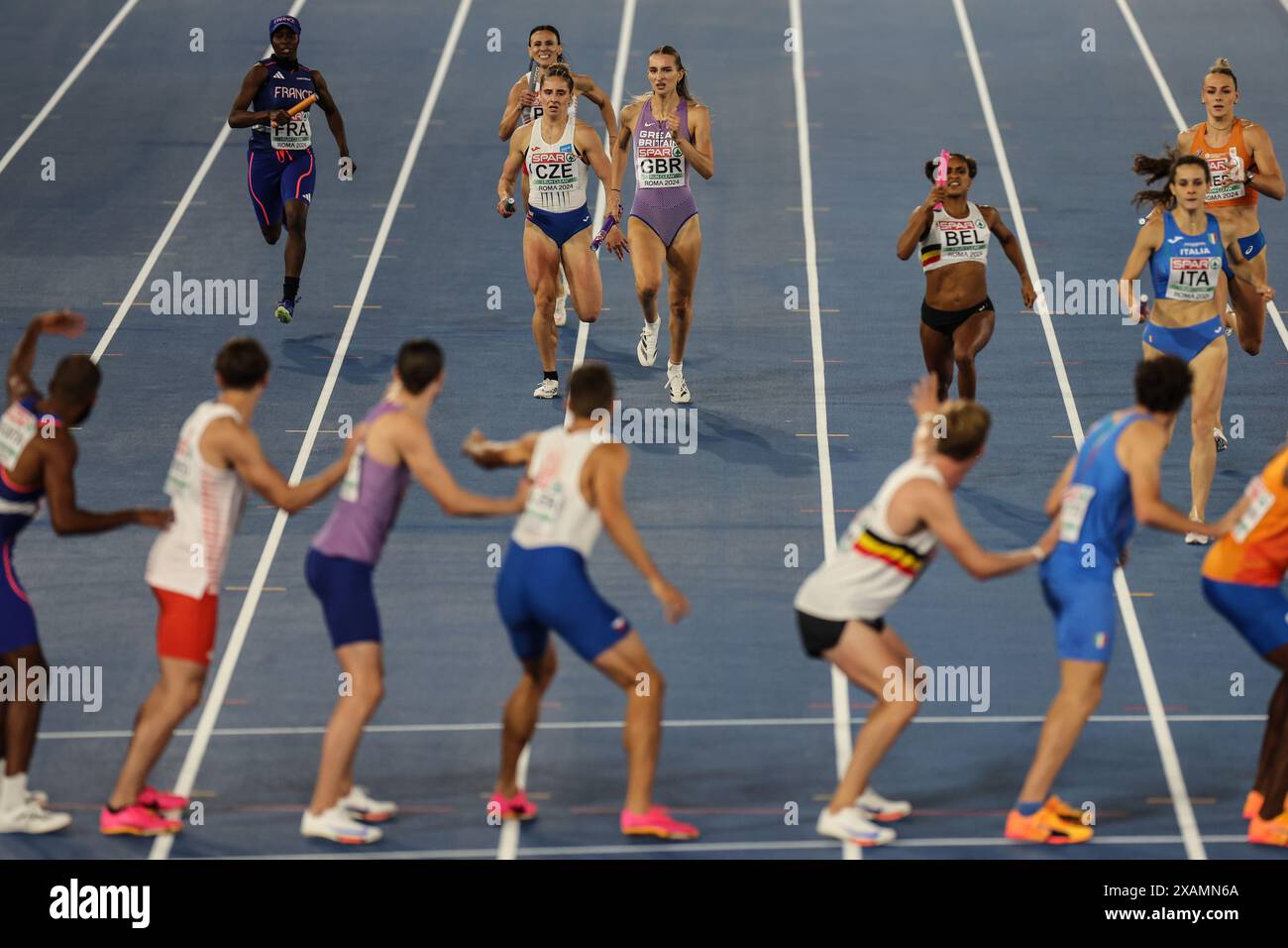 Rom, Italy. 07th June, 2024. Athletics: European Championships, 4x200 ...