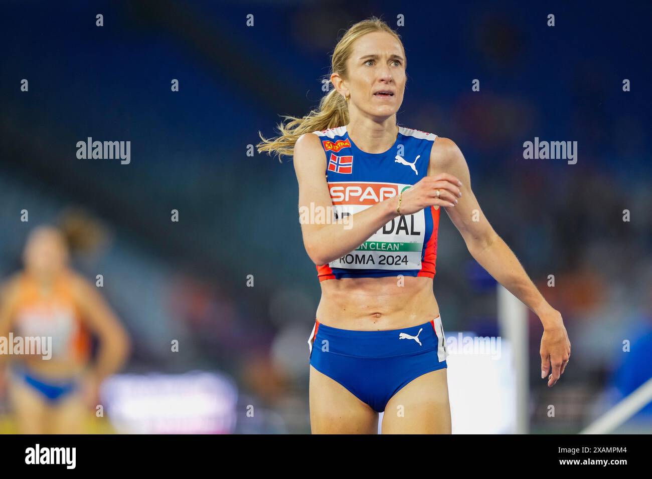 Rome, Italy 20240607. Karoline Bjerkeli Grovdal after crossing the ...
