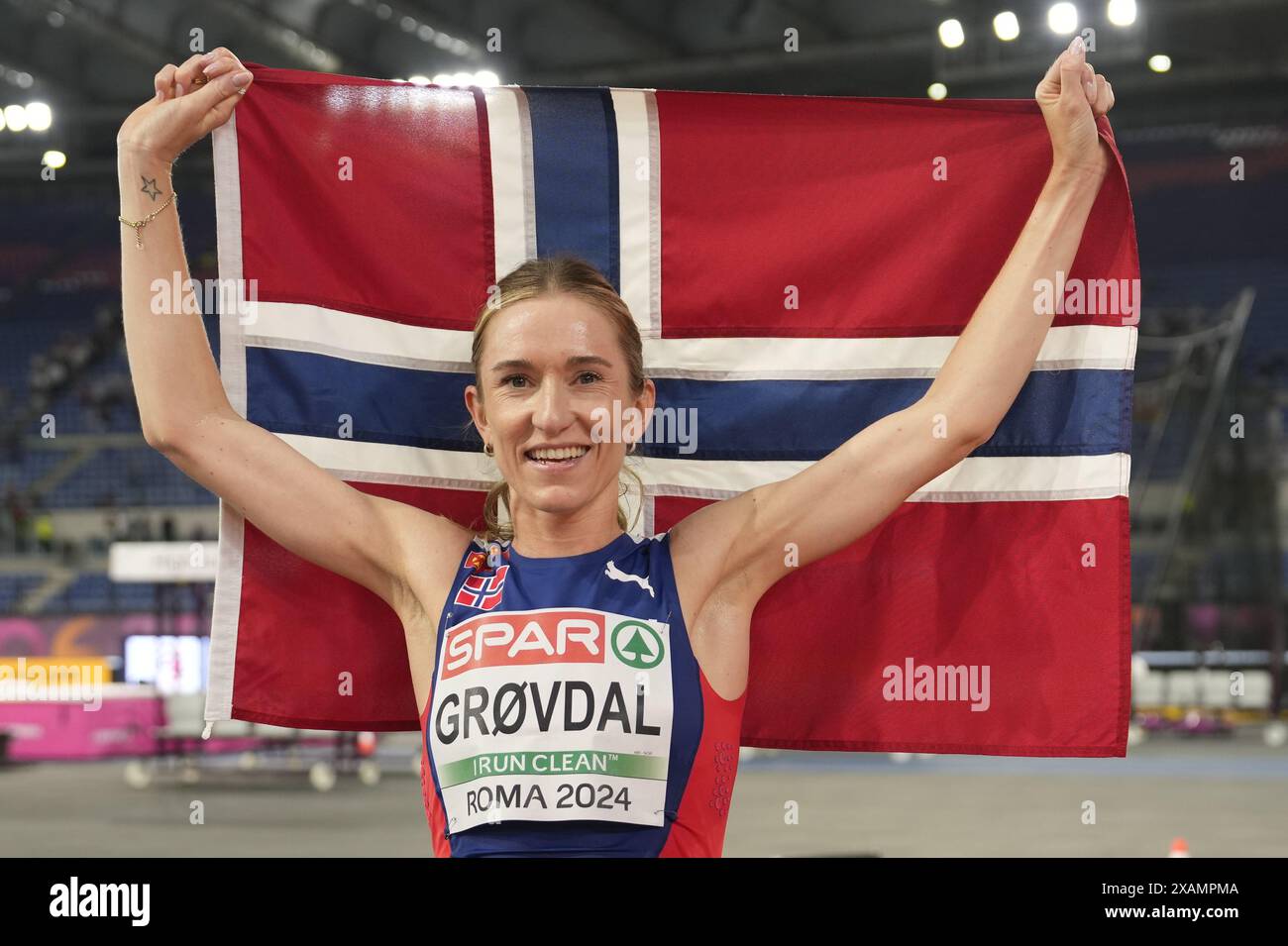 Rome, Italy 20240607. Norwegian Karoline Bjerkeli Grovdal after ...