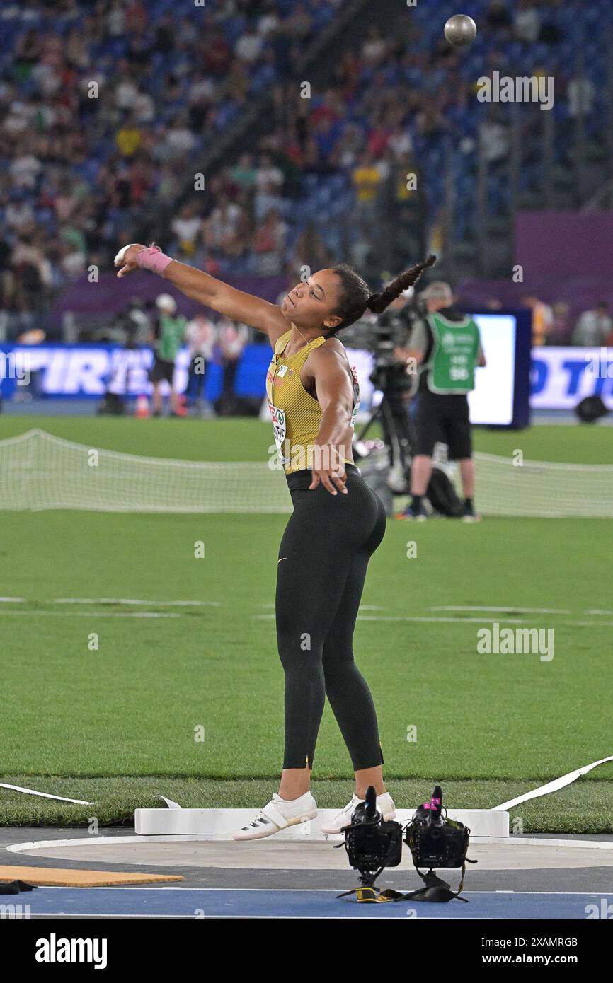 Olympic Stadium, Rome, Italy - Yemisi OGUNLEYE Shot Put women during ...