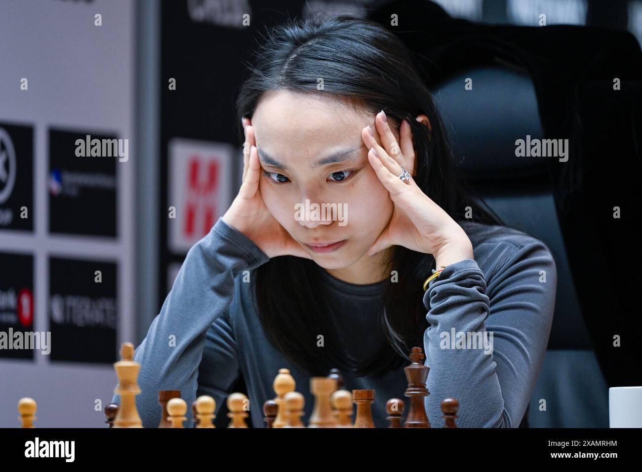 Stavanger, Norway 20240607. Lei Tingjie during Norway Chess 2024 which ...