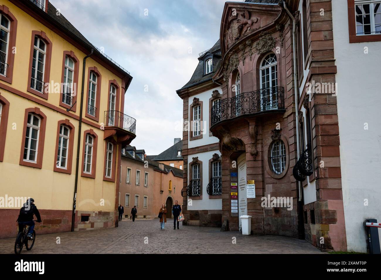 Projecting facade of Kesselstatt Palace cultural monument in Trier ...