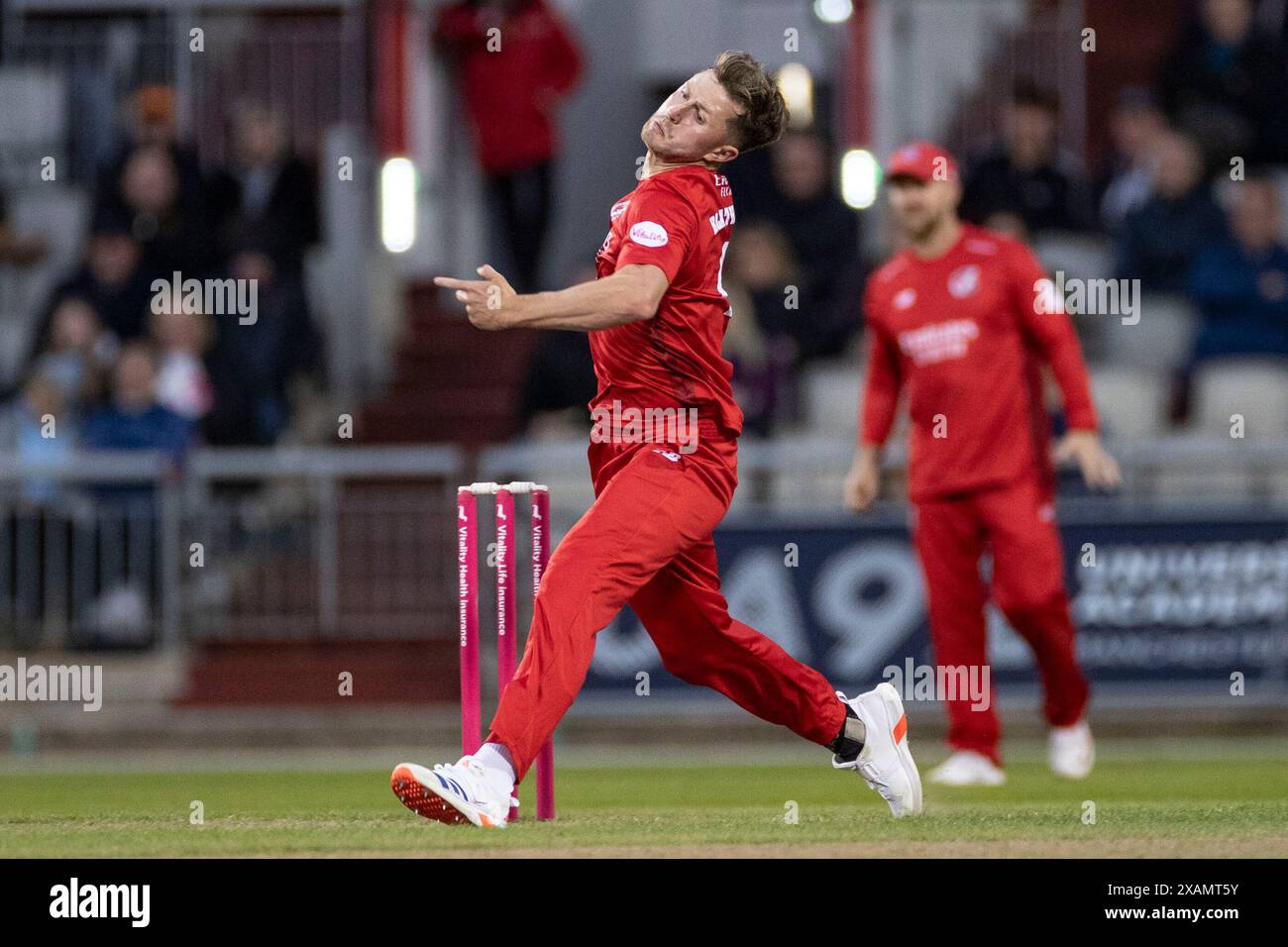 Jack Blatherwick #4 of Lancashire Cricket Club during the Vitality T20 ...