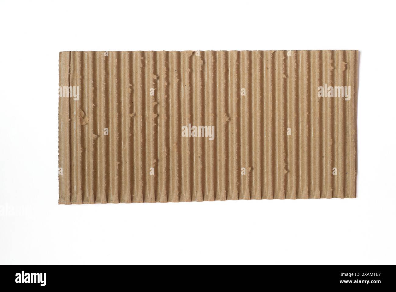 Corrugated cardboard rectangle isolated on white background Stock Photo ...