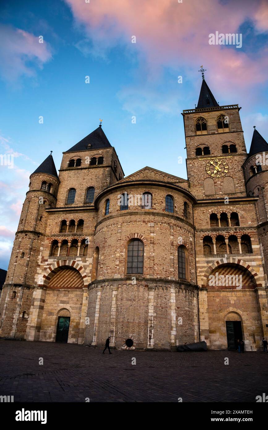 Cathedral westwork with four towers of Romanesque Trier Cathedral ...